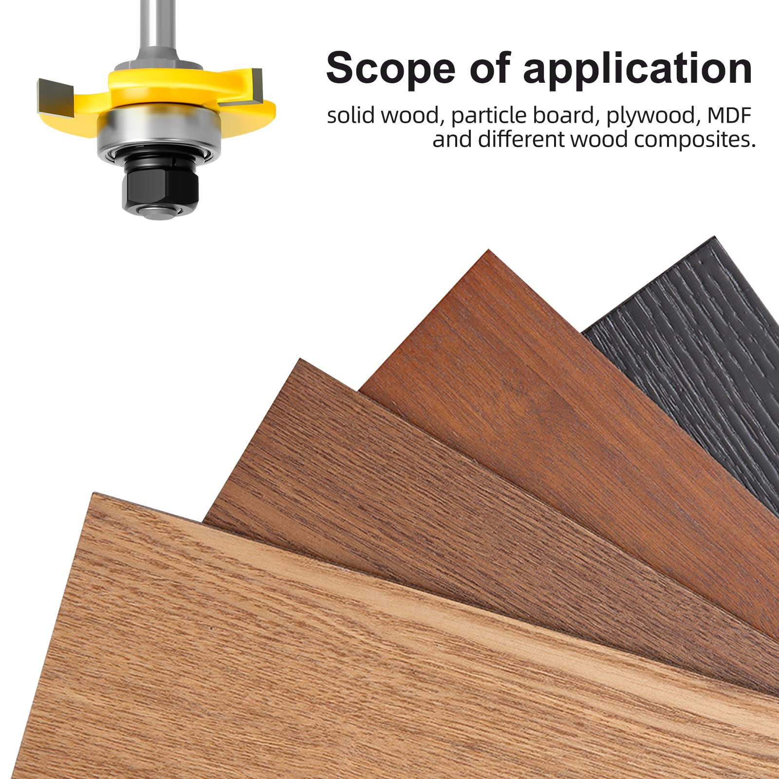 MEIGGTOOL 1/4 Inch Shank Slot Cutter Router Bit Set - 6 Size