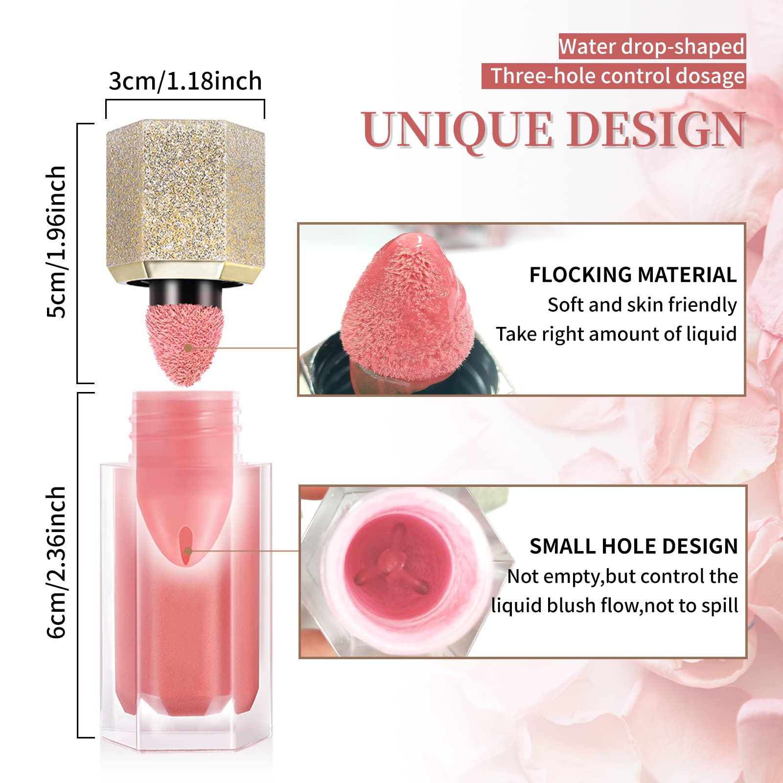 PASNOWFU Soft Cream Liquid Blush, Creamy Blush For Cheak, Long Lasting, Waterproof, Smudge Proof, Bright Natural Looking Skin Blush Makeup, Cherry Red