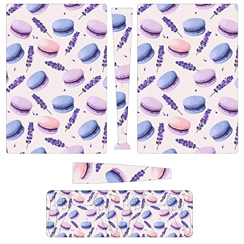 Pastel Macarons Full Protective Skin Cover Design Wrap Decal Sticker Compatible with PS5 Digital Edition Console and Controller