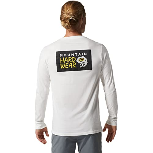 Mountain Hardwear Men's MHW Logo in a Box Long Sleeve, Fogbank, Medium