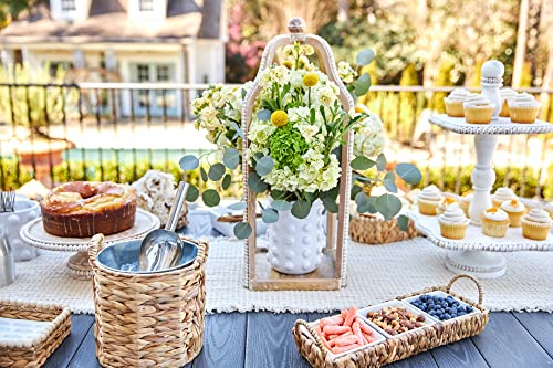 Mud Pie Water Hyacinth Ice Bucket Set, Bucket 8.5" x 7.5" Dia | Scoop 8.75"