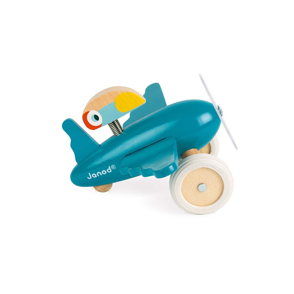 Janod Spirit Wood Airplane - Diego The Toucan - Ages 18 Months+ - J04489