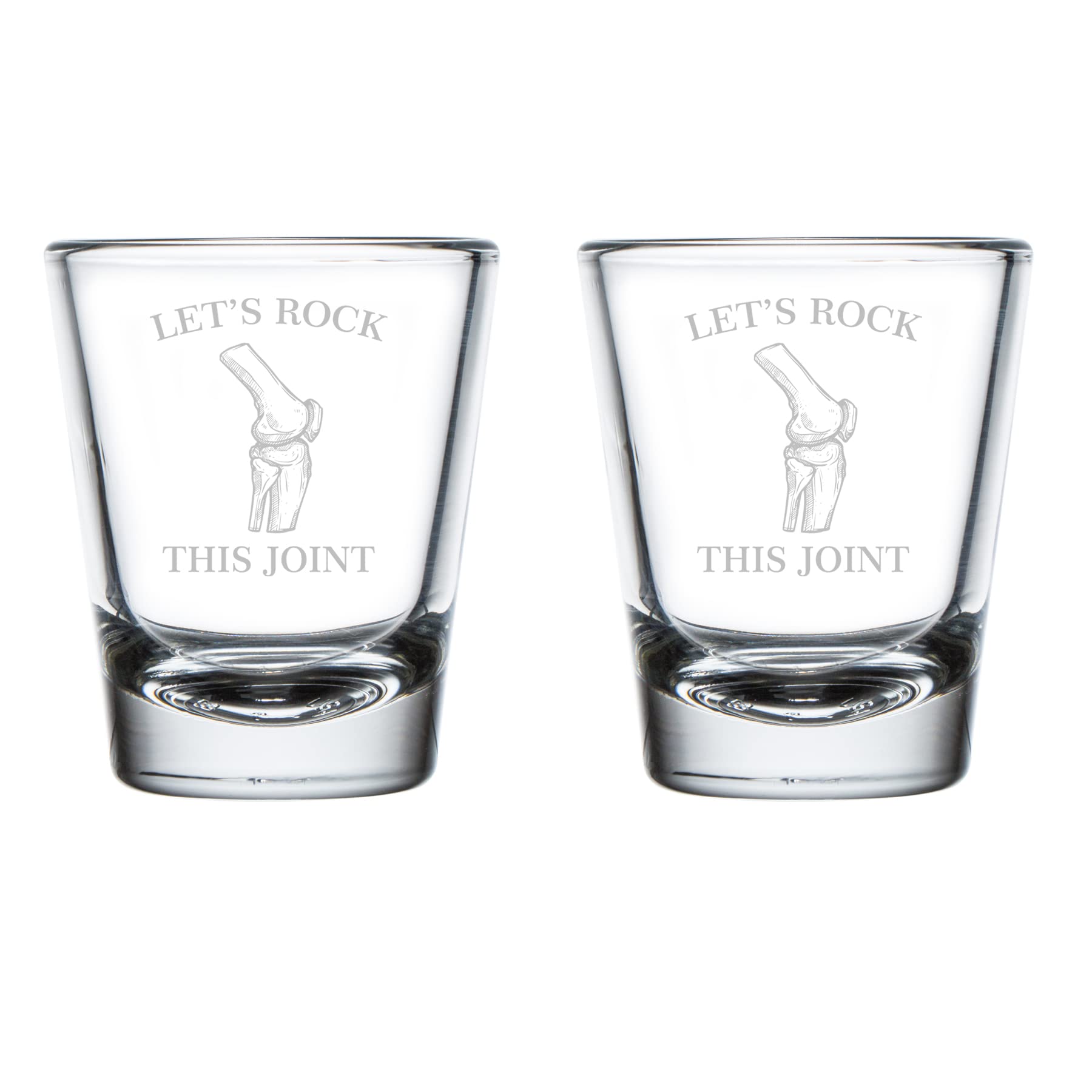 MIP Set of 2 Shot Glasses 1.75oz Shot Glass Let's Rock This Joint Funny Physical Therapist Therapy Doctor DPT Gift