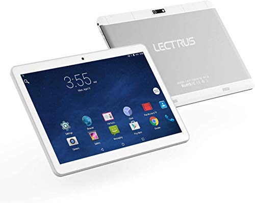 Lectrus 10 inch Android 10.0 Tablet with Quad-Core Processor, 32GB Storage, Dual Cameras & Speakers, 1280x800 IPS Full Display, WiFi, Bluetooth, Google Certified, USB C, Silver