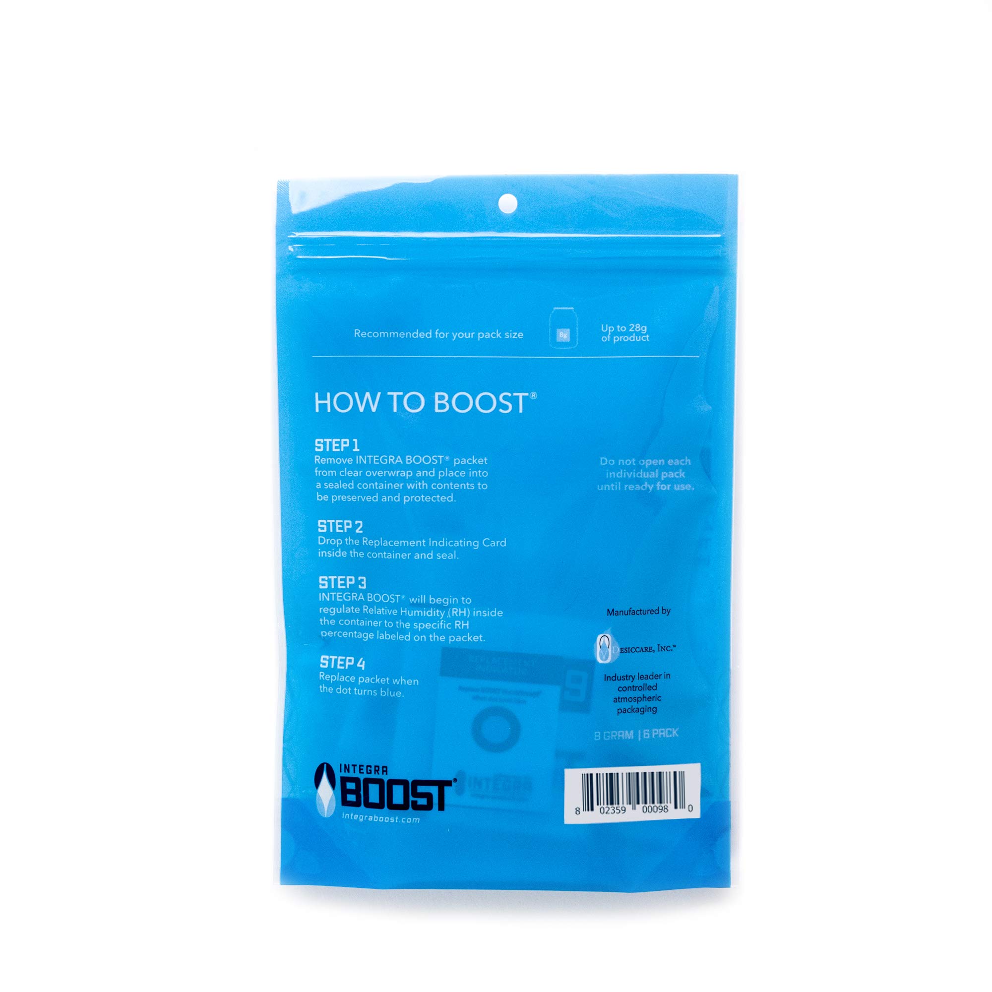 Integra BOOST RH 2-Way Humidity Control, 69 Percent, 8 Gram (Pack of 6)