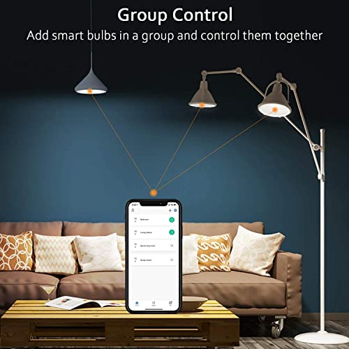 Peteme Alexa Smart Light Bulbs, RGB Color Changing WiFi Smart Bulbs That Work with Alexa, Siri, Echo, Google Home (No Hub Required), E26 A19 7W (2 Pack)