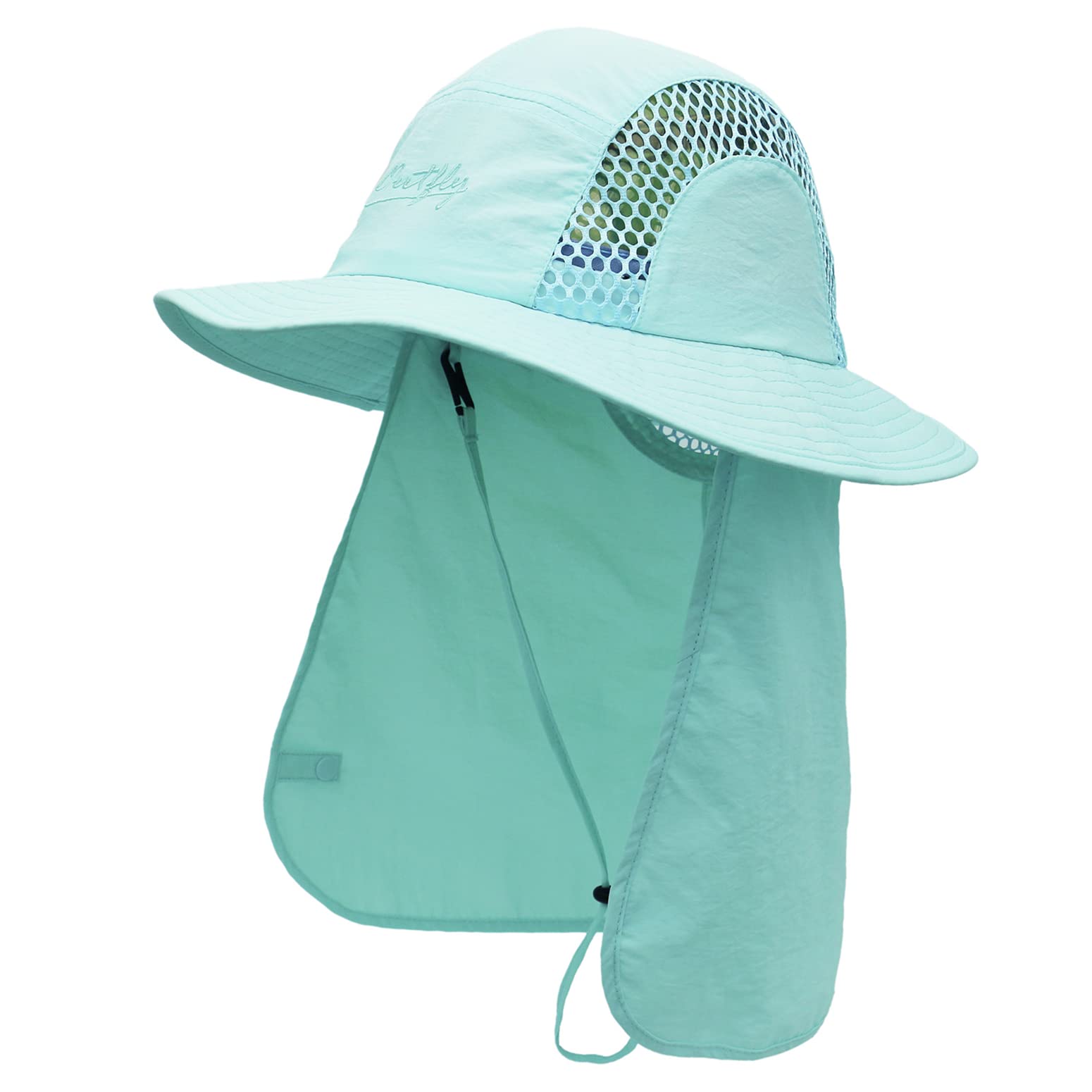 LLmoway Fishing Cap Breathable Mesh Sun Hat with Neck Flap Men Women UV Protection Cooling Hats Grey