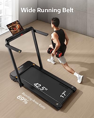UREVO Walking Pad Treadmill with Auto Incline, 9 Level Incline Under Desk Walking Treadmill Machine with APP Control, Mini Treadmill for Home Office