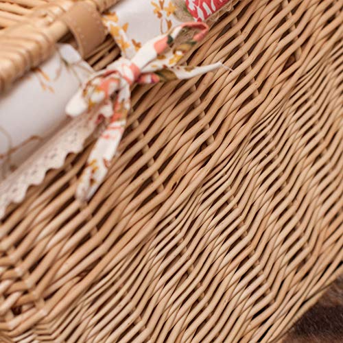 Jaquiain Wicker Storage Basket Hand-Woven Storage Basket Container with Lid for Desktop