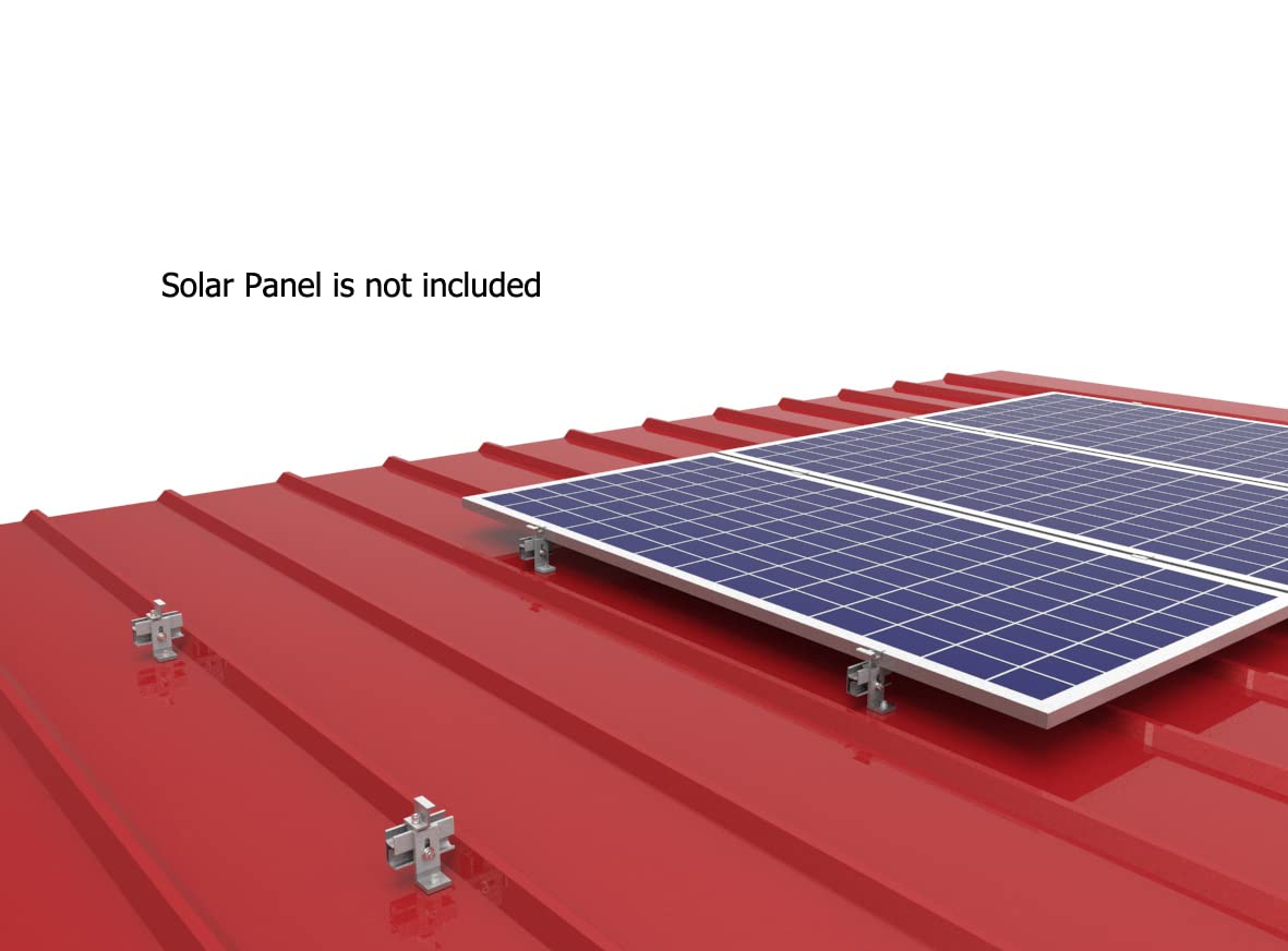 NUZAMAS Roof Solar Panel Installation Kits, Roof Mounting Brackets, Roof Solar Panel Mounting Bracket System Kit(for 1-4 Pieces Solar Panels)