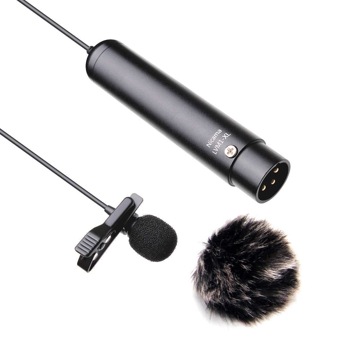 Nicama LVM1-XL XLR Lavalier Lapel Microphone for Audio Recorders Zoom H4n H5 H6 Tascam DR-40 DR-60D DR-70D DR-100 Mixer Camcorders Canon Sony Panasonic