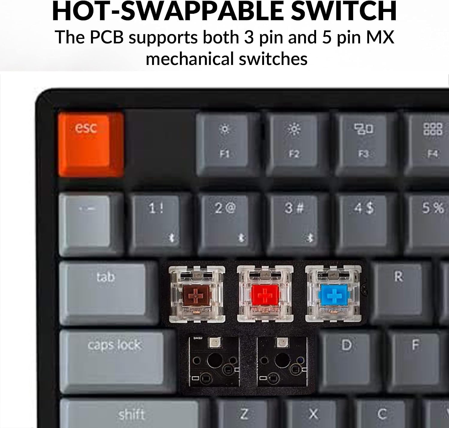 Keychron K8 Wireless Bluetooth/USB Wired Mechanical Keyboard, Hot-swappable Tenkeyless 87 Keys RGB LED Backlit Gateron Brown Switch N-Key Rollover, Aluminum Frame for Mac and Windows