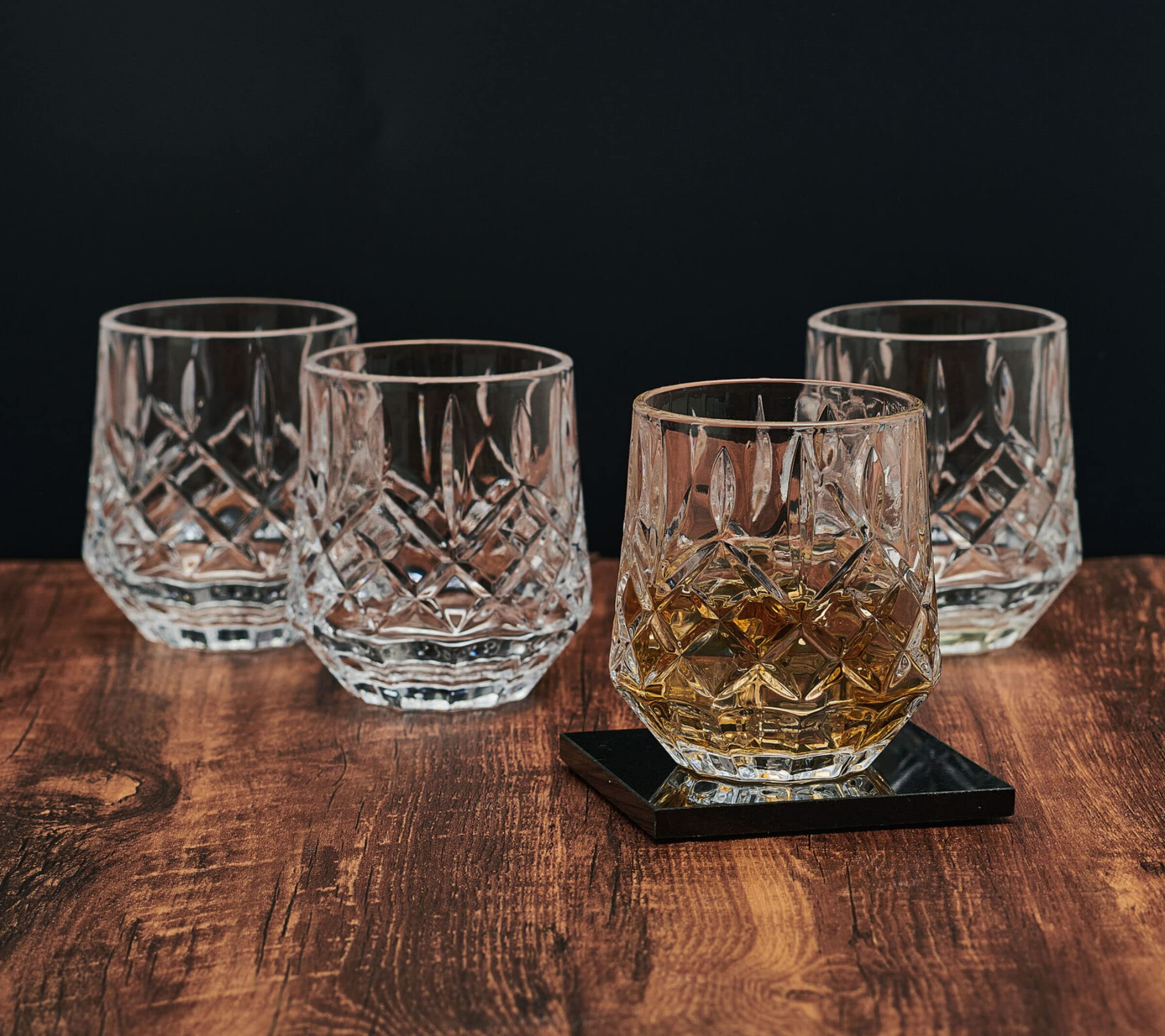Mikasa Wesley Double Old Fashioned Whiskey Glasses, Set Of 4, 11 Ounce, Clear