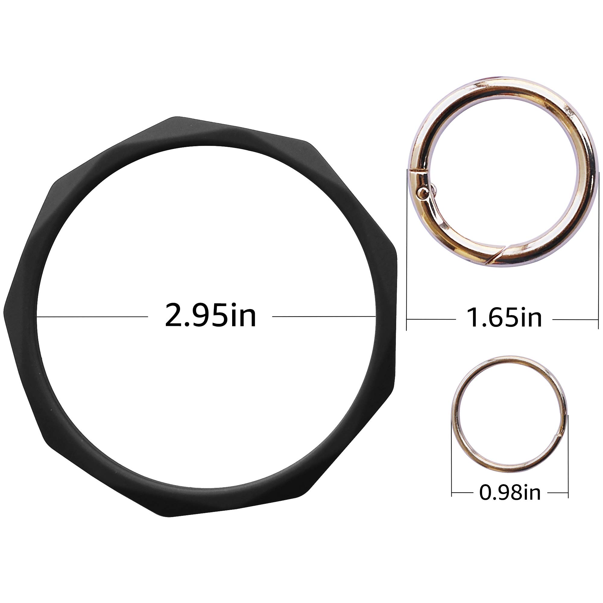 Huakan Key Ring Bracelet Keychain Silicone Bangle for Women and girls Diamond Shaped
