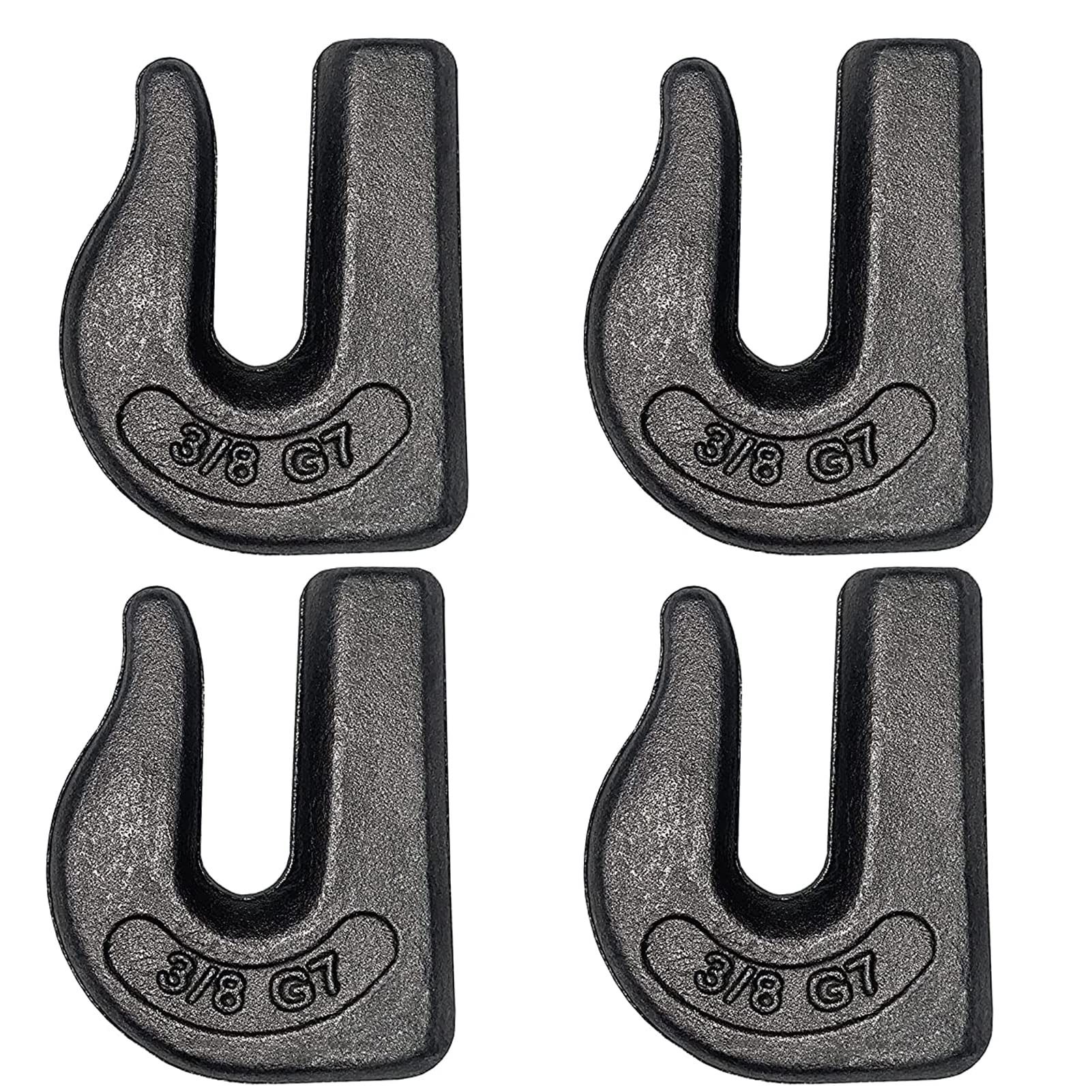 KEYHAO Weld On Grab Chain Hook G70 3/8" Weld On Chain Grab Hooks Bucket Flatbed Trailer Wrecker Tow Tie Down Forged Steel Working Load Limit: 6600 lbs