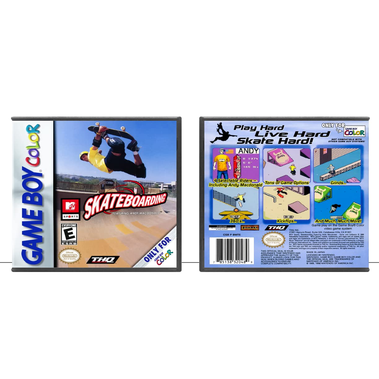 MTV Sports: Skateboarding featuring Andy Macdonald | (GBC) Game Boy Color - Game Case Only - No Game