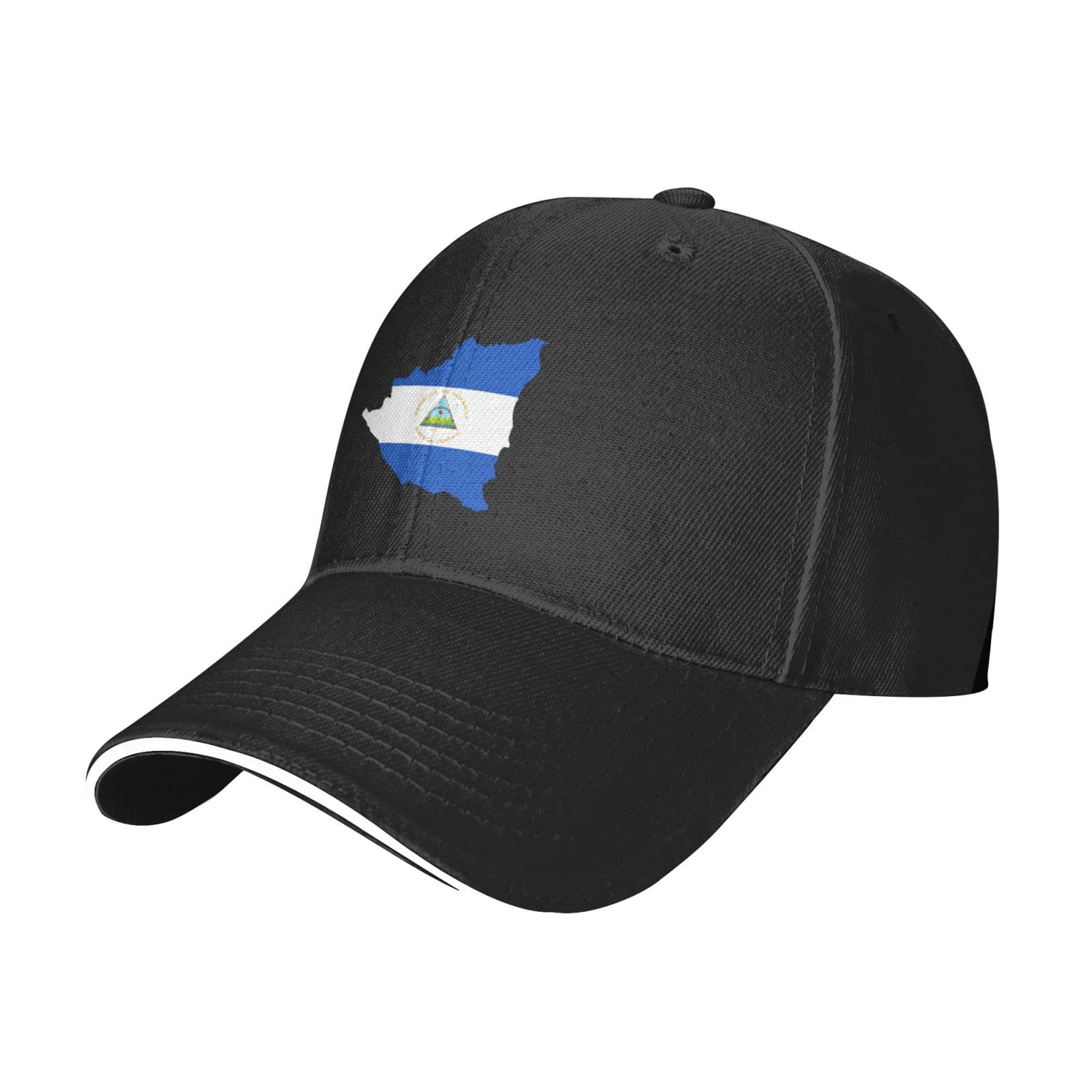 Nicaragua Flag Cap Adjustable Baseball Hat American Flag Hat Men's Sun Hat Ladies Trucker Hat Dad Hat Black