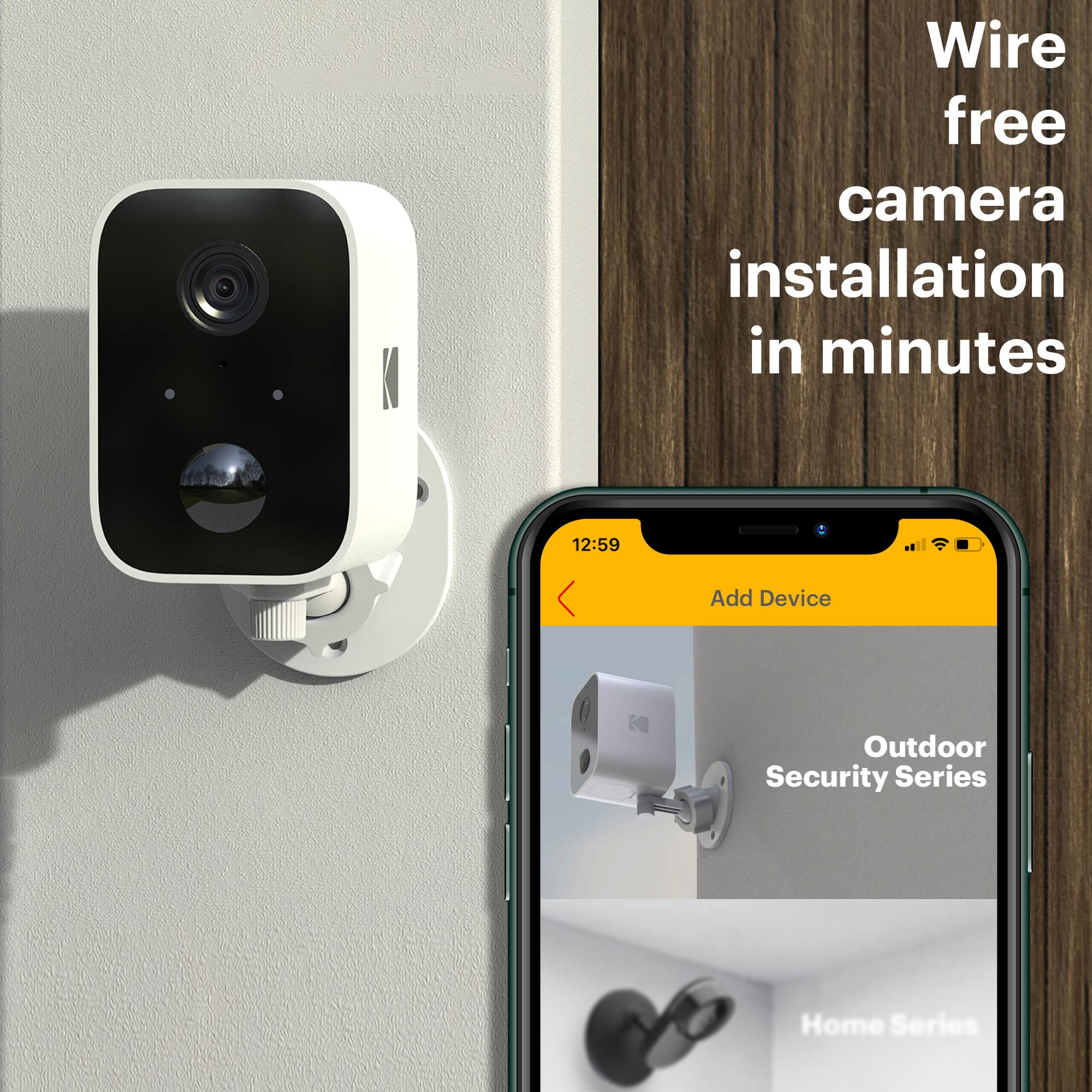KODAK Infinio F882 Long Range Smart Security Cameras, Dual Pack (2) HD Outdoor Camera, Wire-Free, up to 90 Days Battery Life, Weather-Proof, iOS and Android App. No Subscription Fee.