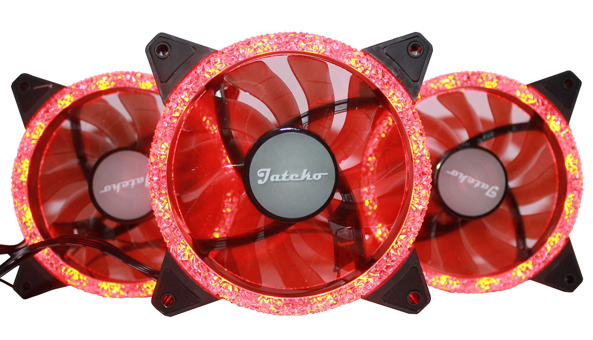 Jateko RGB Case Fans 120mm Dual Light Loop 366LED Modes with Remote Controller PC Cooler 2.0 (Triple Pack)