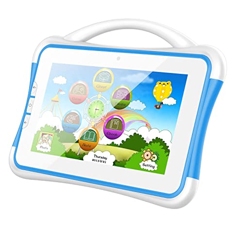 RongM Children Tablet, 5G WiFi Kids Learning Tablet 3G Network Support 1GB Plus 32GB for Girls for Boys US Plug