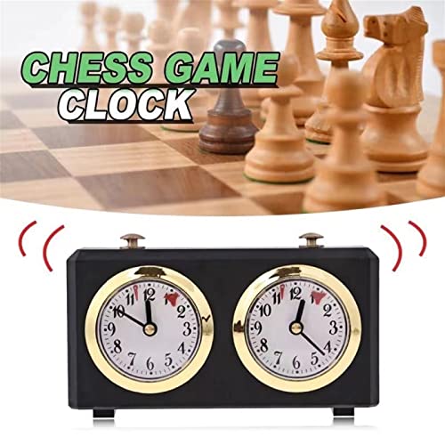 Qlisytpps Analog Chess Clock Timer Mechanical Chess Timer Professional Competition I-GO Count Up Count Down Timer, Analog for Chess Board Games International Chess & I-GO No Battery Needed