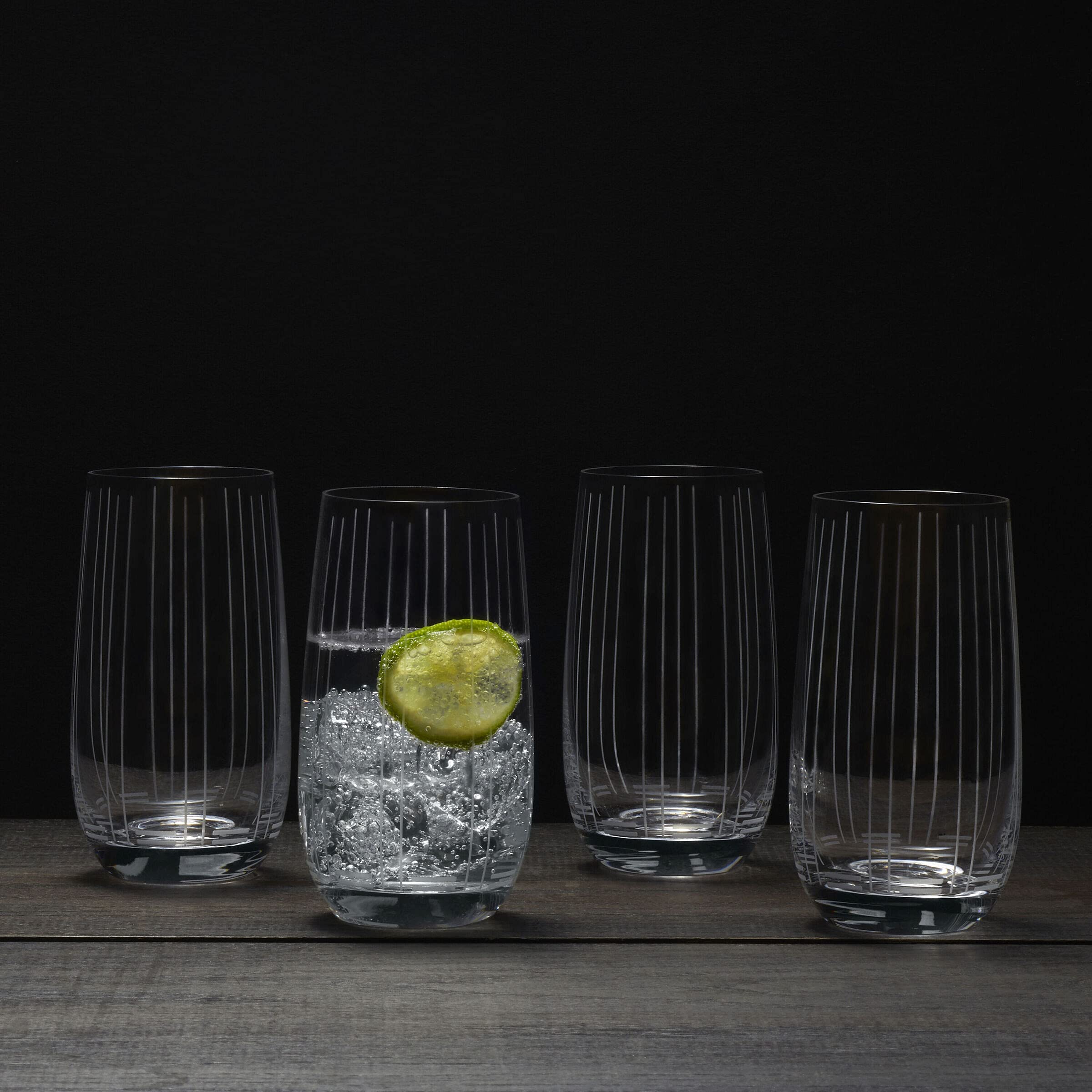 Mikasa Berlin Highball Set of 4, 4 Count (Pack of 1), Clear