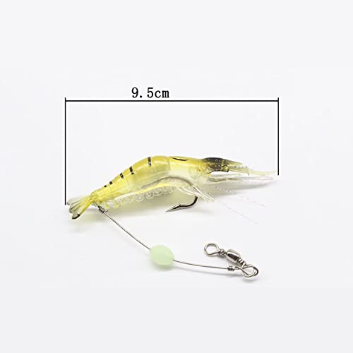 maiduoduo01 Fishing Lure 10Pcs 9.5cm/6.5g Luminous Bionic Shrimp Soft Lures Baits with Hook Fishing Tools