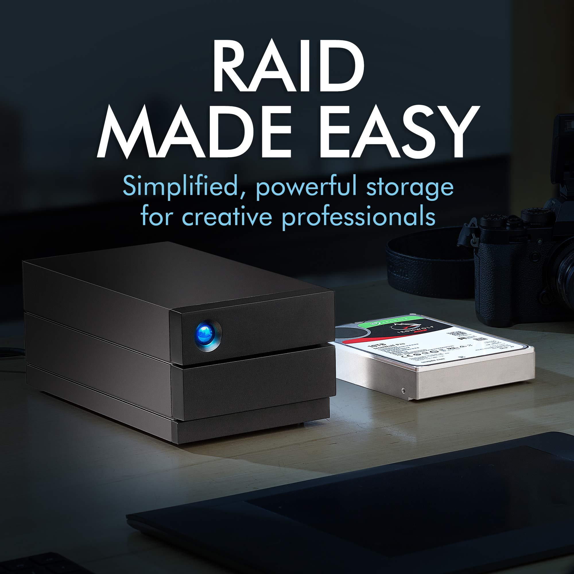 LaCie 2big RAID 28TB External Hard Drive Desktop HDD โ USB-C, 7200 RPM Enterprise Class Drives, for Mac and PC Desktop, Rescue Services (STHJ28000800)