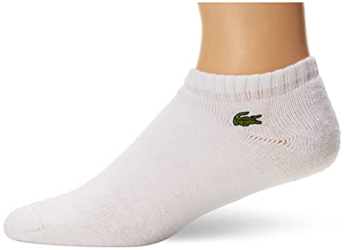 Lacoste Men's Sport Ped Sock, White/Silver Chine, Medium