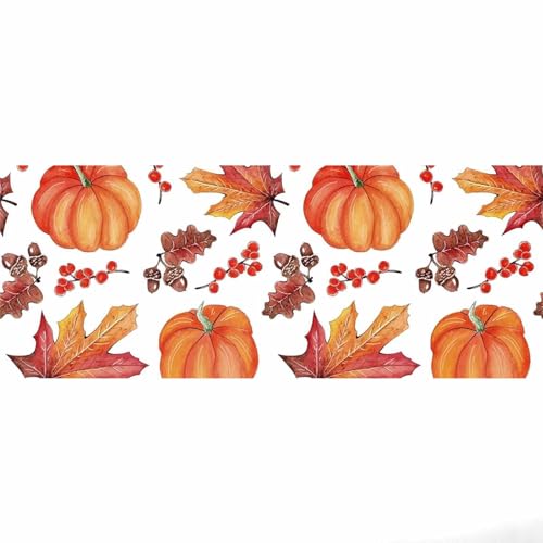 InterestPrint Thanksgiving Orange Pumpkins Gift Wrapping Paper Roll for Christmas Decorations Them Party Decor, DIY 1 Piece