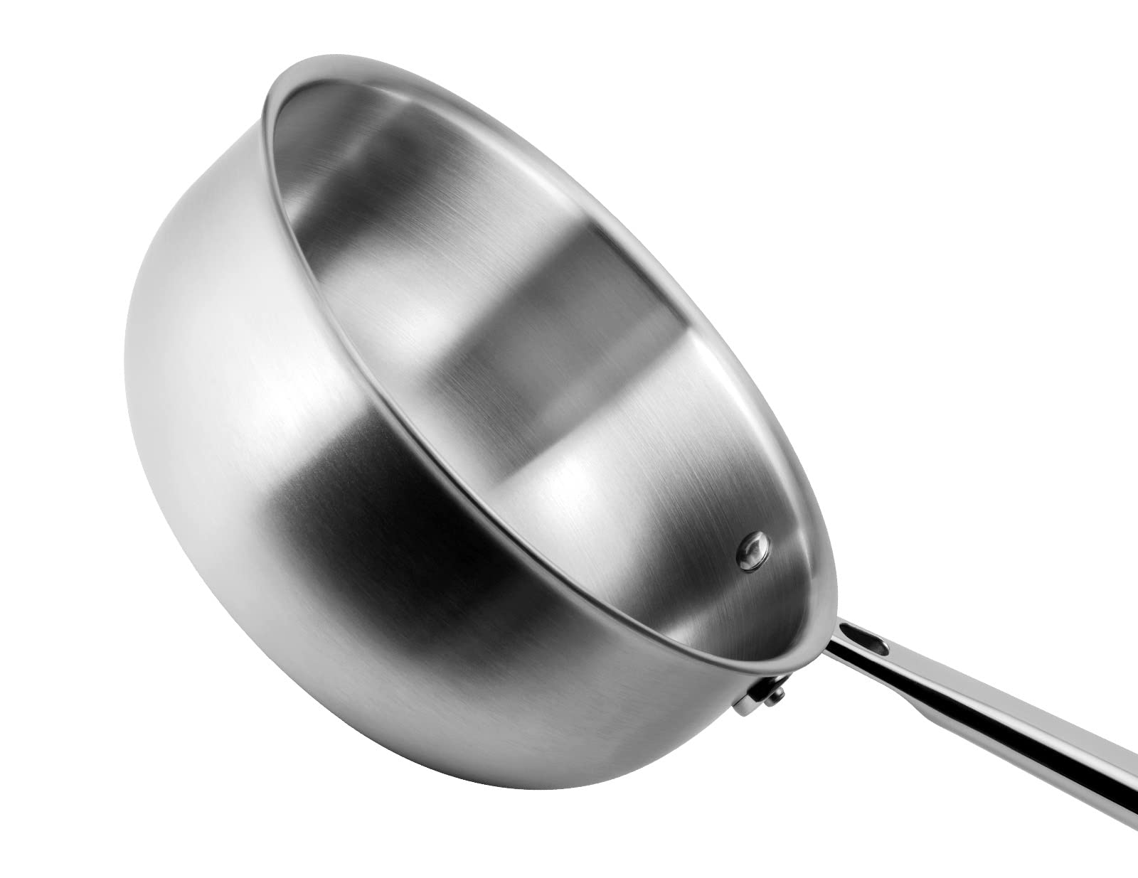 Misen Premium Saucier Pan with Lid & Stay Cool Handle - 5-Ply Stainless Steel Cookware - Gas, Electric & Induction Cooking, Thick Bottom, Nonstick Interior, Heats Evenly - 3 Quarts