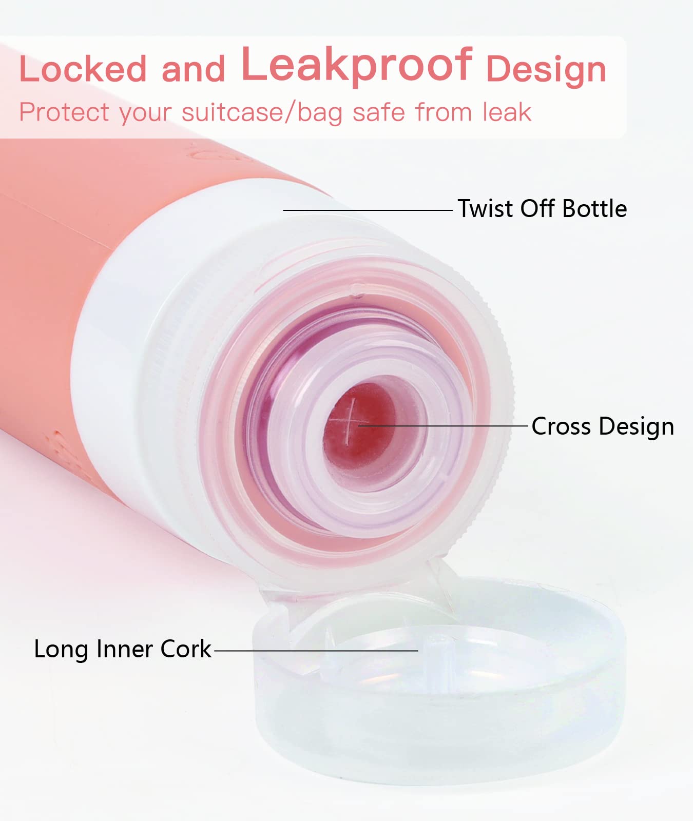 Quatish Travel Bottles for Toiletries【Original Patented】, 3 oz Tsa Approved Leak Proof Travel Size Containers, Silicone Shampoo and Conditioner Bottles, 4 Pack Travel Size Bottles, Multi-Color