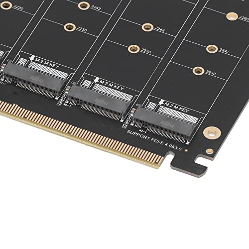 PCIE X16 Expansion Card, DC Power Chip Stable Operation M.2 NVME SSD to PCIE X16 Adapter Rugged Construction for Computers