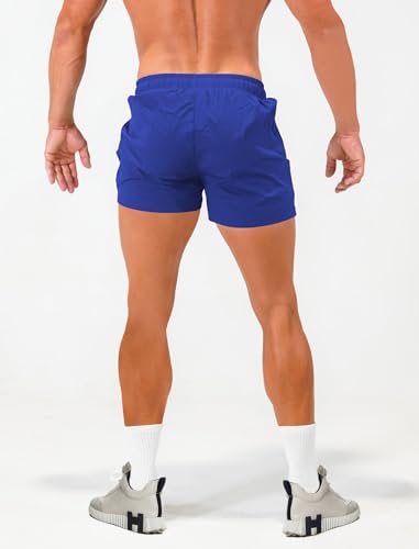 MAIKANONG Mens Workout Gym Shorts Quick Dry Running Shorts with Liner Training Athletic Shorts with Zipper Pockets Navy