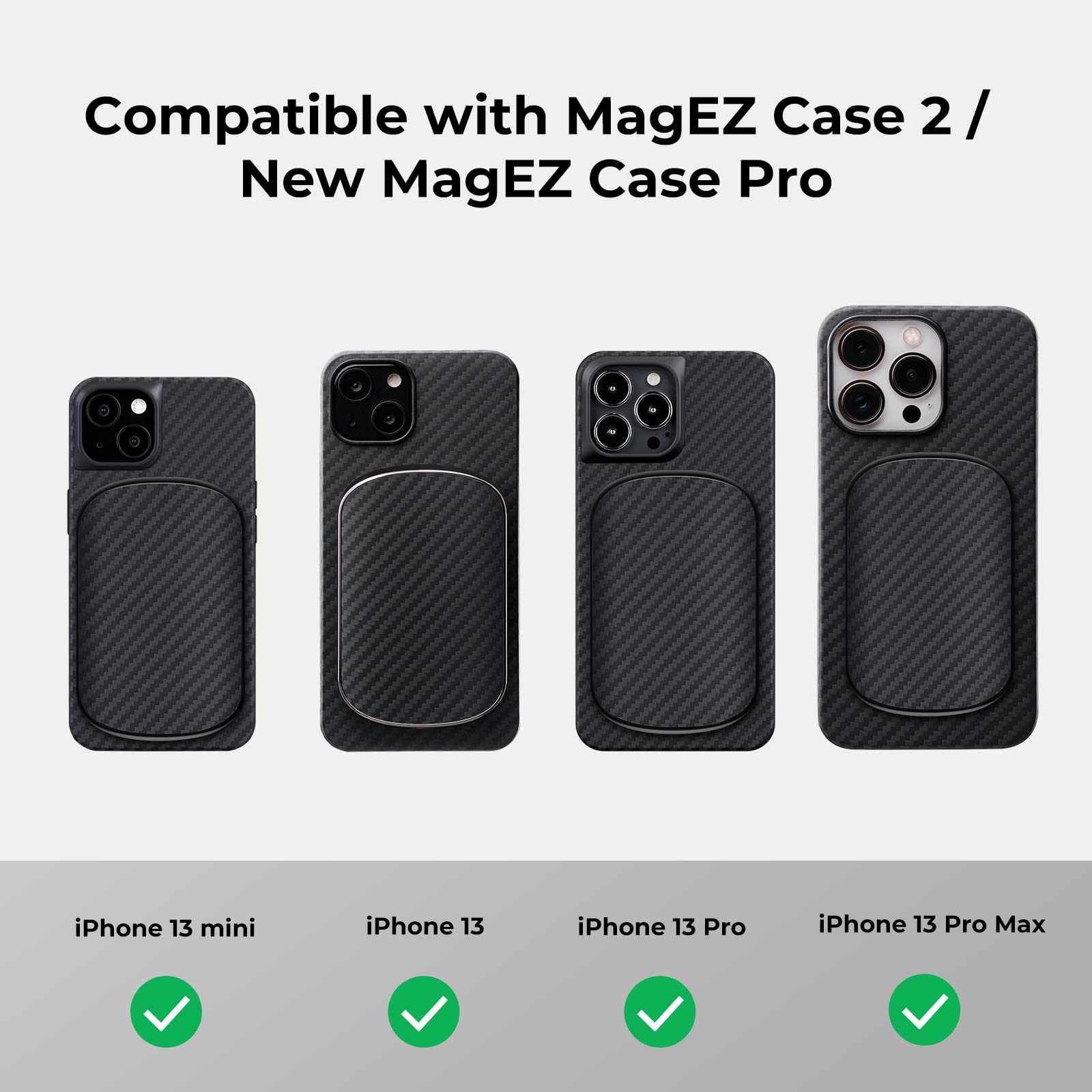 pitaka Wireless Portable Charger Power Bank for iPhone 14/13/12 Compatible with Mag Safe Battery Pack 4000mAh, 1500D Aramid Fiber Made, Black/Grey(Twill)