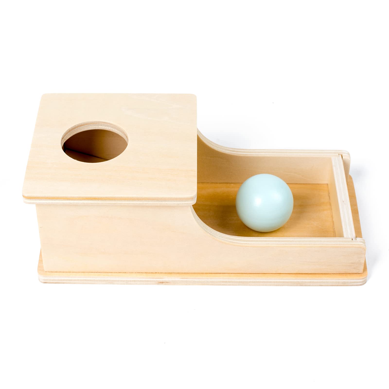 Montessori Object Permanence Box with Tray Wooden Color Ball Drop Play for 1 2 3 Year Old Toddlers Early Education