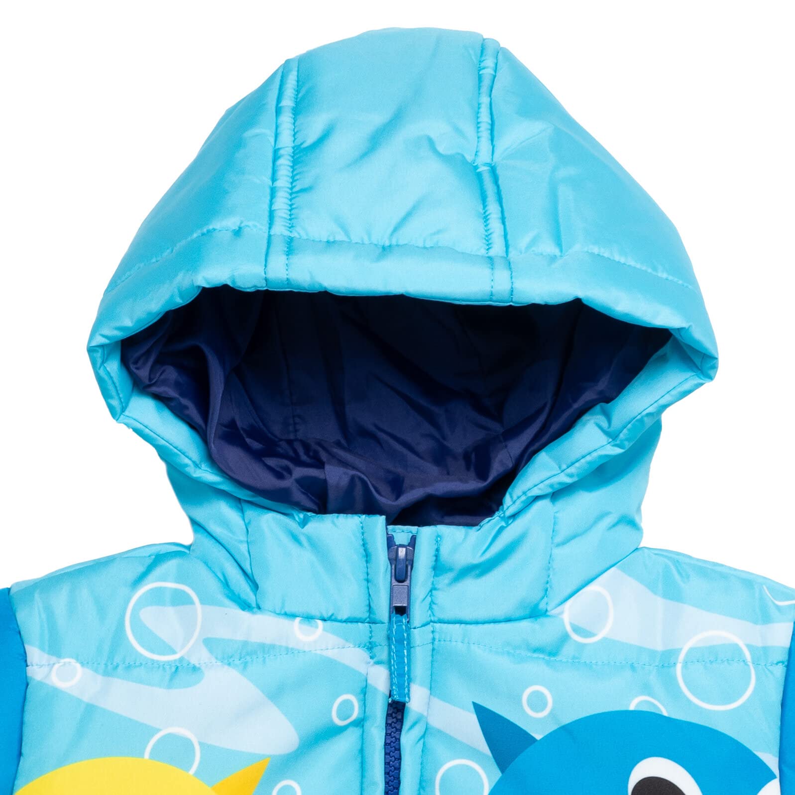 Pinkfong Baby Shark Daddy Shark Toddler Boys Zip Up Winter Coat Puffer Jacket Blue 3T