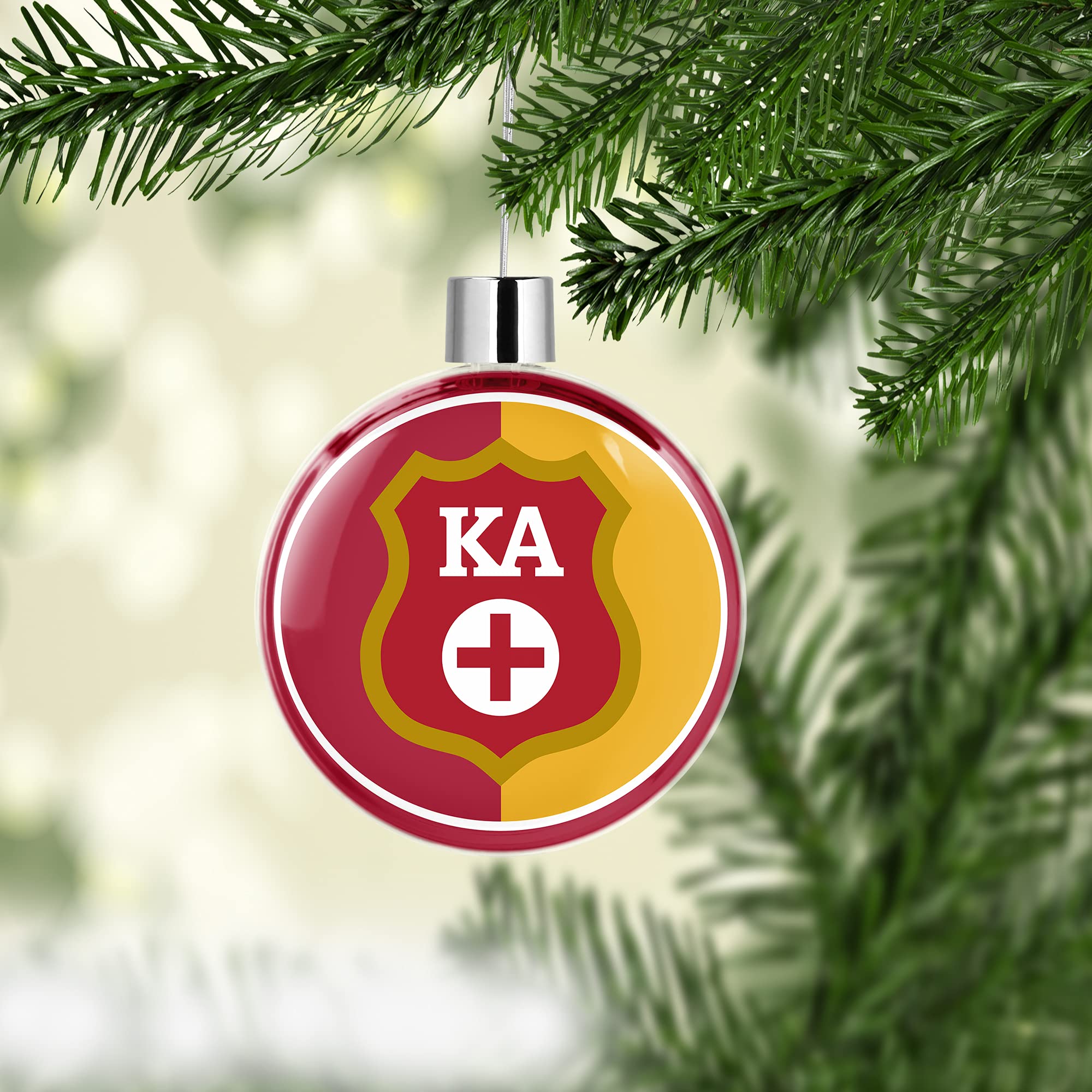 Kappa Alpha Order Round Flat Christmas Tree Ornament Decoration for Tree Party Home Holiday Decor