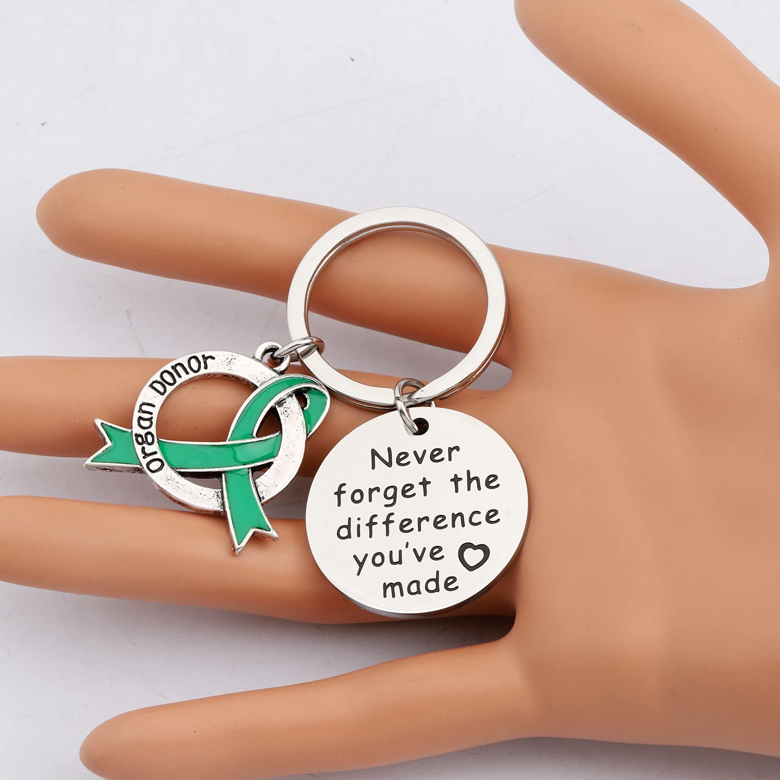 MYOSPARK Organ Donor Gift Organ Donation Awareness Gift Transplant Gifts Never Forget The Difference You’ve Made Keychain (Organ Donor BR)