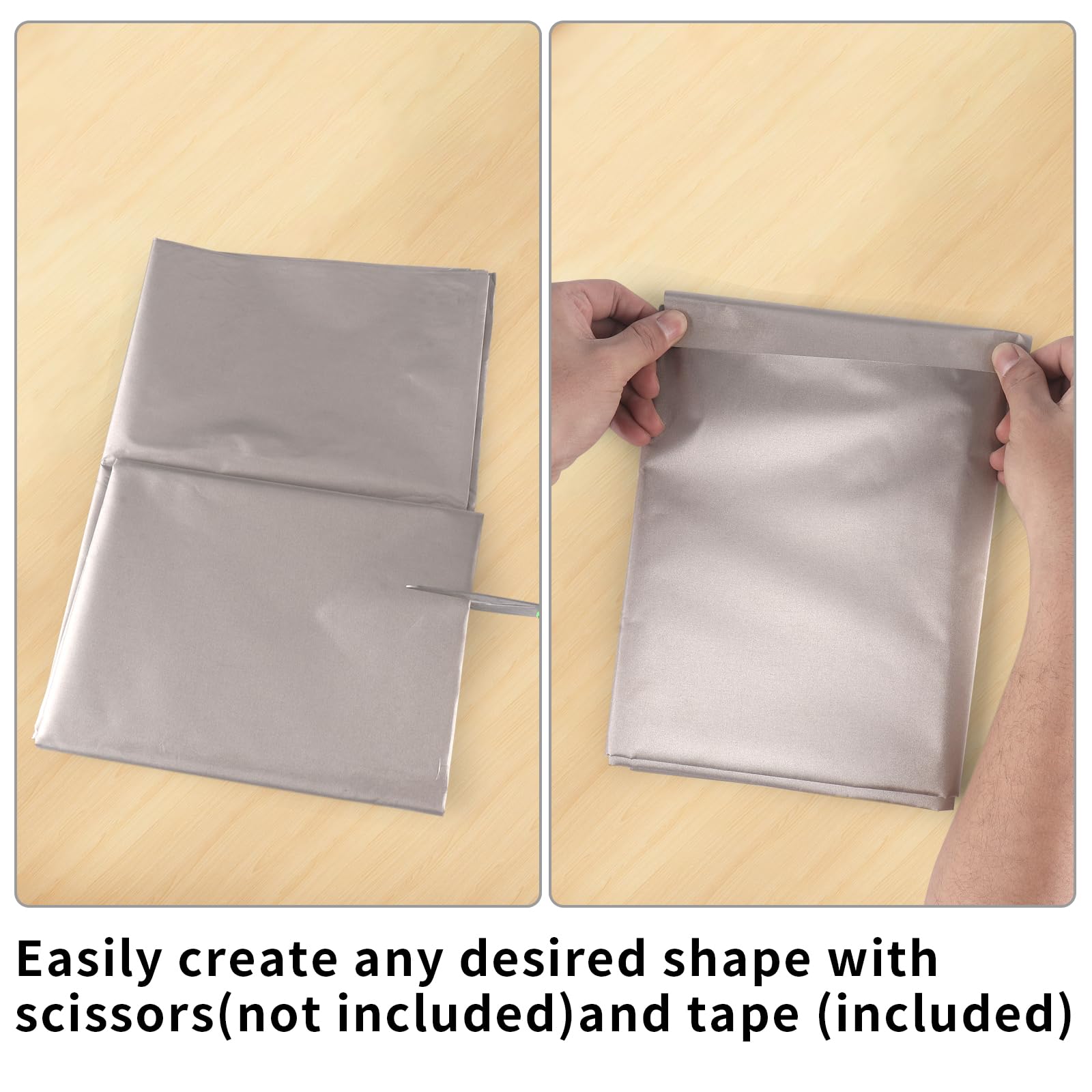 XLKIB Faraday Fabric,(43" W × 108" L Fabric + 300" L Tape),Faraday Fabric EMP Proof Military Grade,Faraday Cloth can Block Cellular Signals,WiFi, Bluetooth, GPS, and RF Signals
