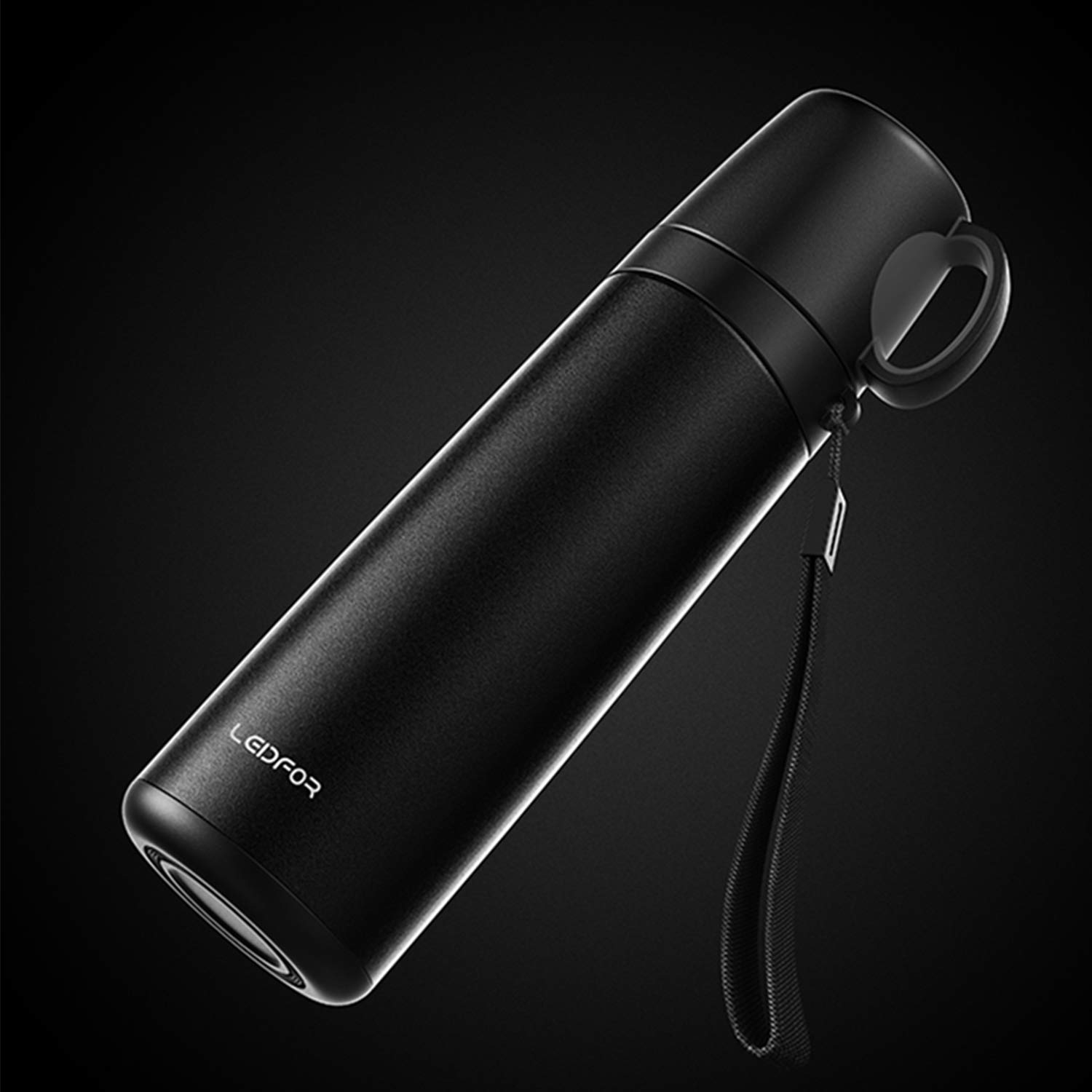 Leidfor Coffee Travel Mug Vacuum Insulated Thermal Water Bottle Build-in Lid Cup Stainless Steel Leakproof 17Ounce Lion