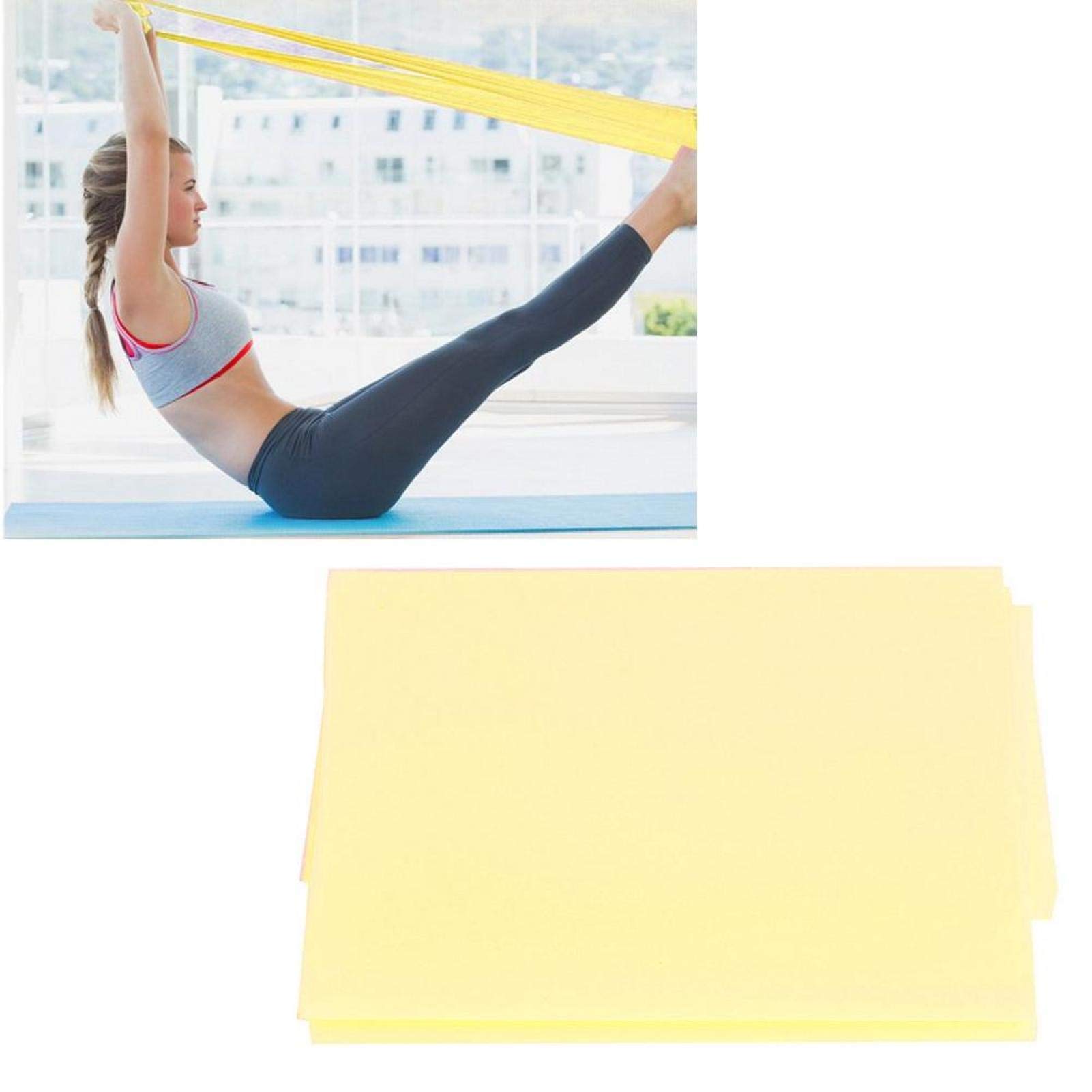 Kuuleyn Stretch Bands for Flexibility for Women, TPE Fitness Elastic Bands Resistance Belt Yoga Exercise Accessory for Training Sports(Yellow)