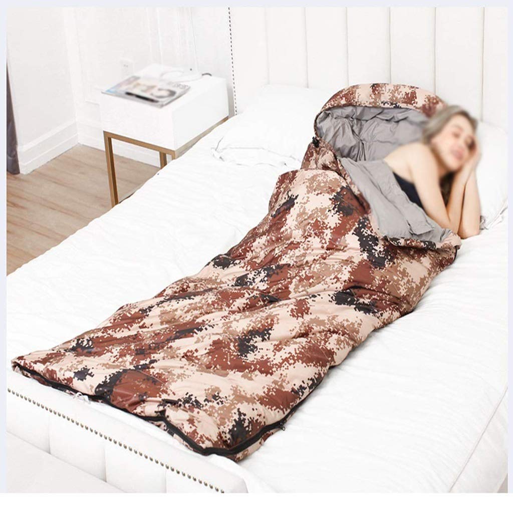 LMMDDP Sleeping Bag Indoor and Outdoor Use,Compact for Camping, Hiking, Backpacking, Traveling,Teens and Adults,Waterproof Camo Warm Sleeping Bag (Color : E)