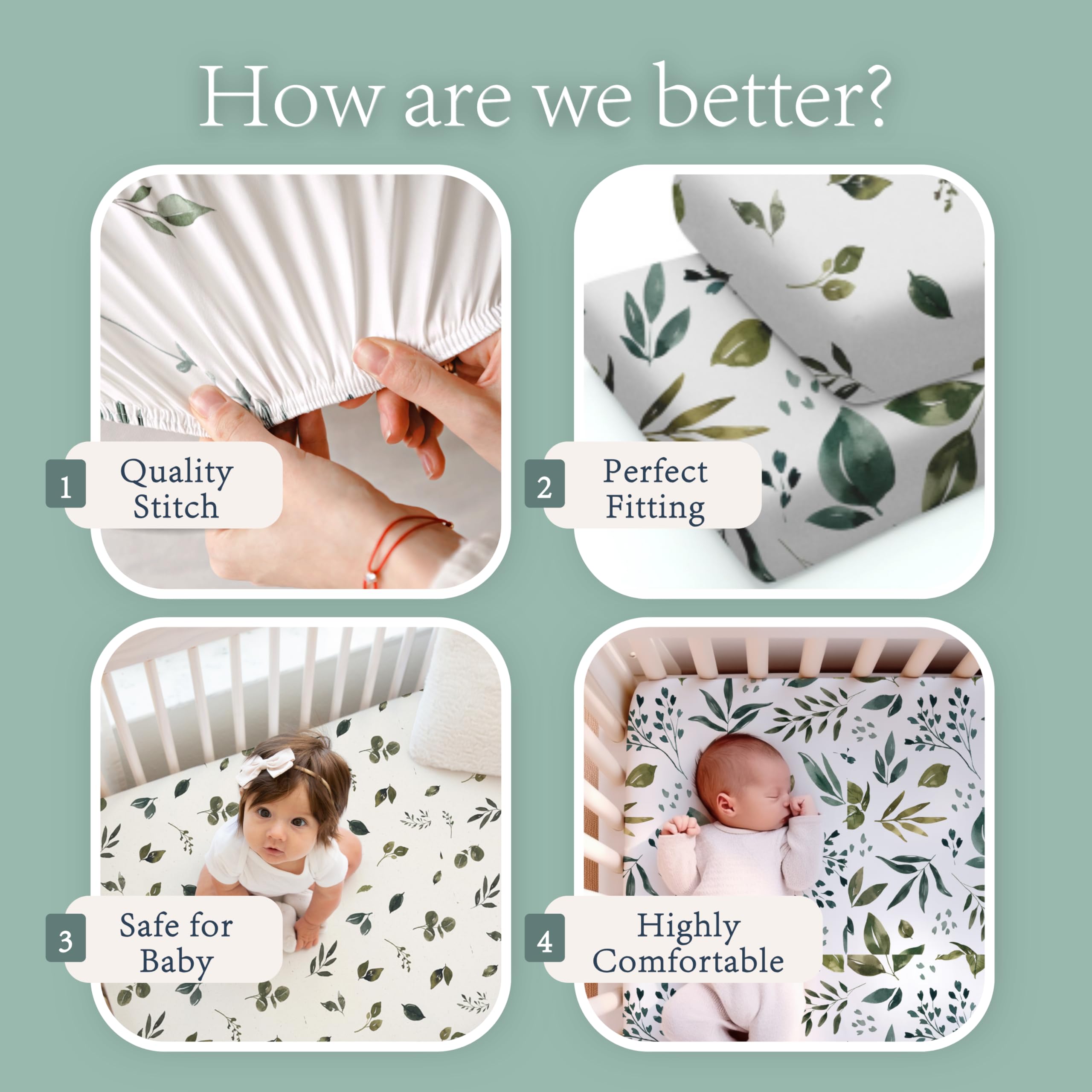 Premium Gender-Neutral Crib Sheet Set - 2 Pack | Ultra-Soft Bedding for Crib Mattress and Toddler Beds | Unisex Comfort and Elegance by Max&So