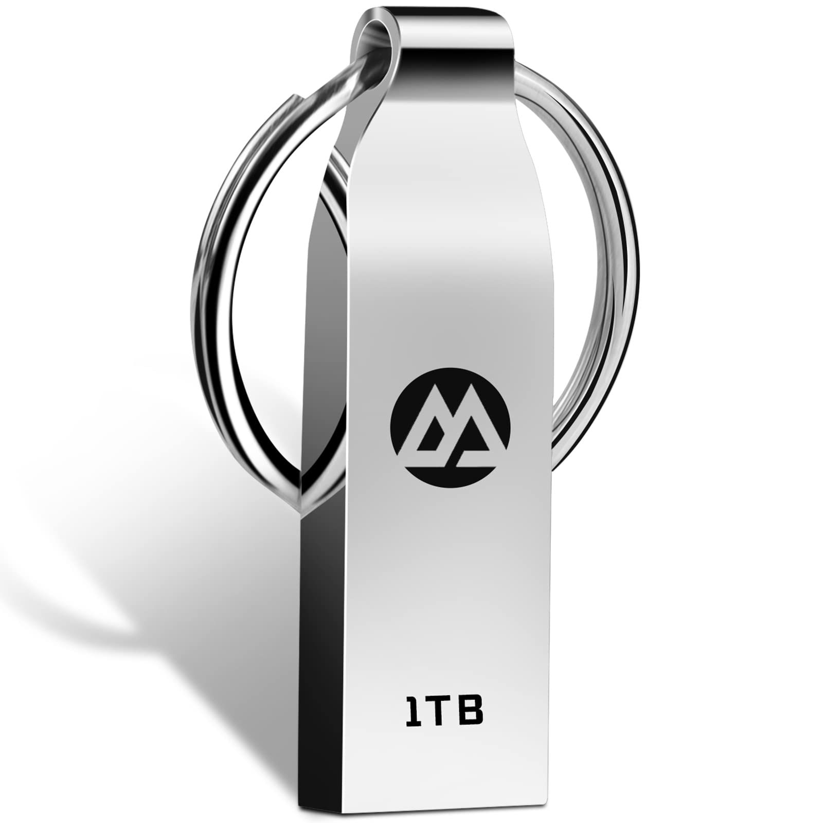 rosarilly USB Flash Drive 1TB Waterproof Thumb Drive Memory Stick Metal USB Drive 1000GB USB Stick with Keychain Jump Drive USB Storage for PC Laptop Computer