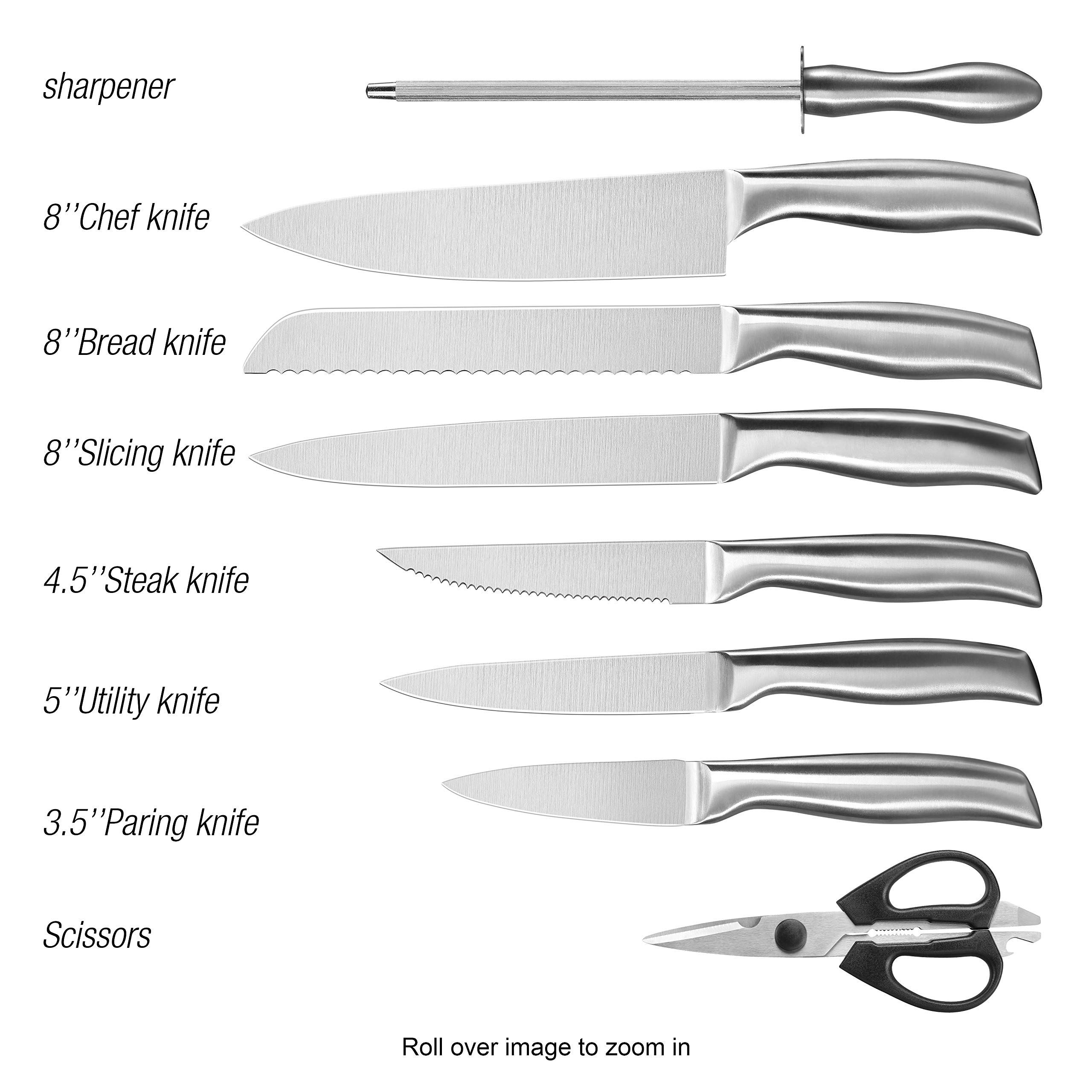 Knife Set,HOBO 14-Piece Kitchen Knife Set with Block Wooden,Self Sharpening for Chef Knife Set, Japan Stainless Steel Knife Set,Boxed Knife Sets