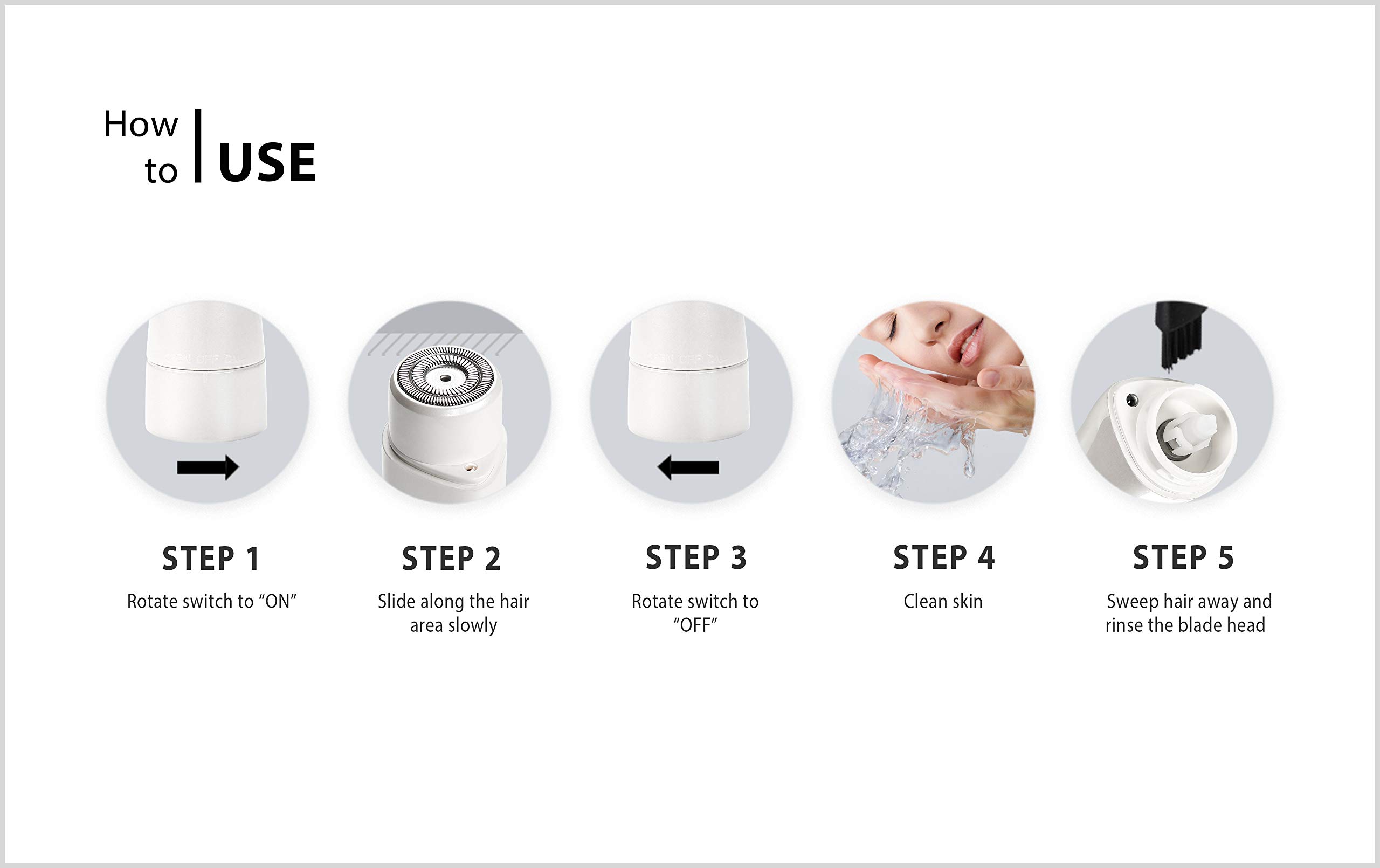 IntiMD EPIO Portable Compact Discreet Hair Remover, Painless, Safe, Gentle, Remove Peach Fuzz, Last Minute Touchups, Built in Light