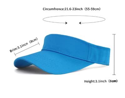 Mens Womens Sun Visors with UV Protection Adjustable Sports Sun Visor Hats for Running Gardening Traveling Summer Hats S White