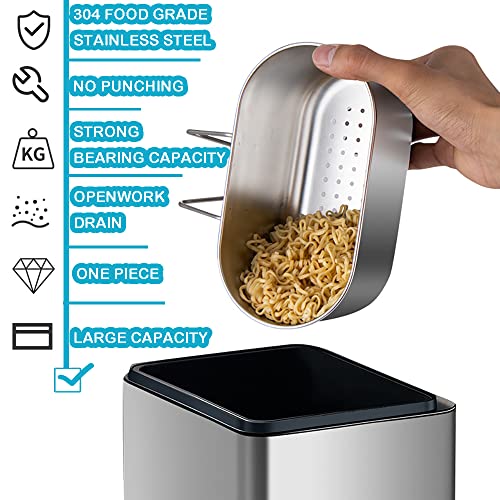 Multifunction Sink Drain Strainer Basket, Stainless Steel Sink Drain Strainer Basket Kitchen Food Catcher for Filter Kitchen Waste and Wash Vegetables