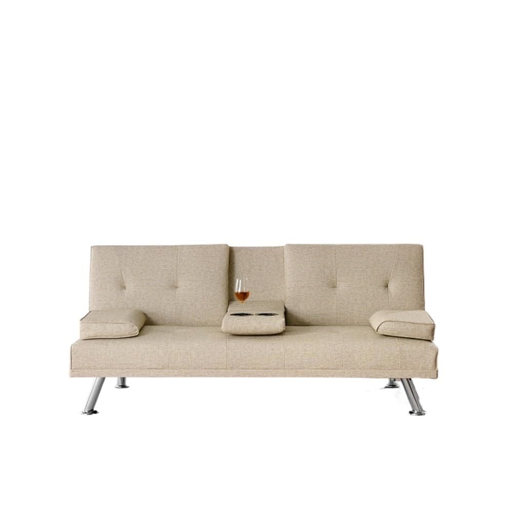 HNTHY 67" Leather Multifunctional Double Folding Sofa Bed for Office Easy to Assemble for Indoor livingroom Furniture